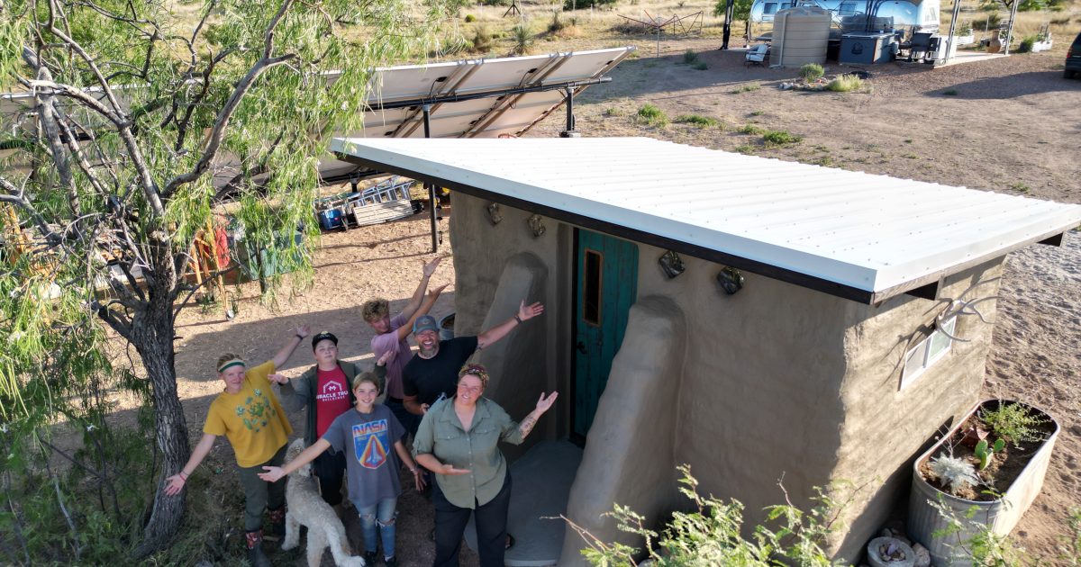 Casa de Caca - Hyperadobe Composting Toilet Outhouse - Tiny Shiny Home