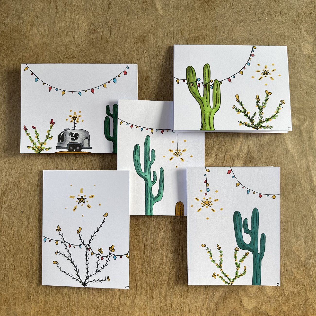 Holiday Desert Greeting Cards - Tiny Shiny Home